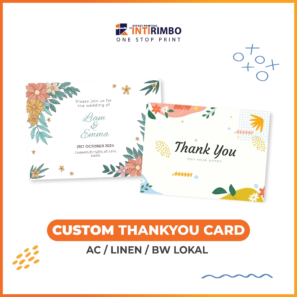 Jual Inti Rimbo - Cetak Satuan Thank You Card Custom Kartu Terima Kasih | Shopee Indonesia