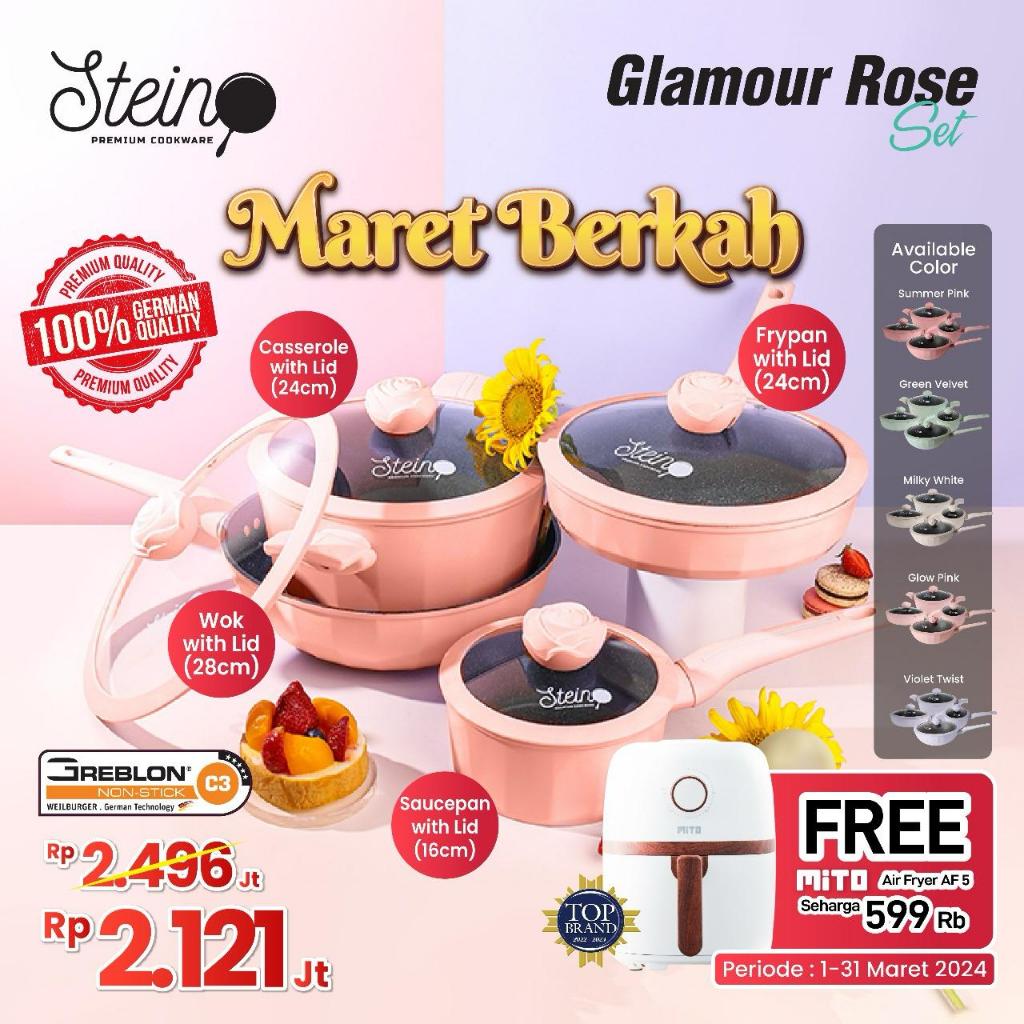 Jual - FREE MITO AIRFRYER AF5 - Steincookware Stein Glamour Rose Set 4 ...