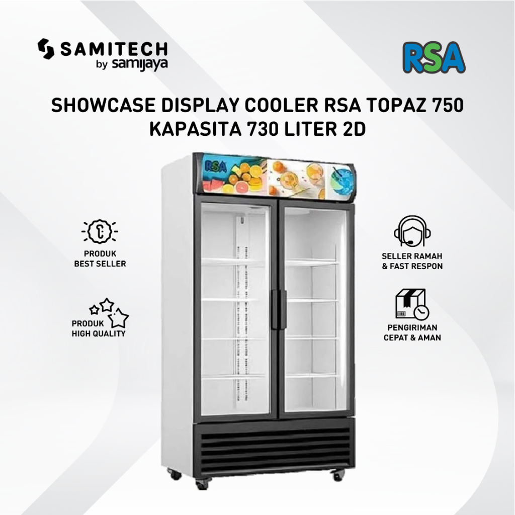 Jual SHOWCASE DISPLAY COOLER RSA TOPAZ 750 KAPASITA 730 LITER 2D ...