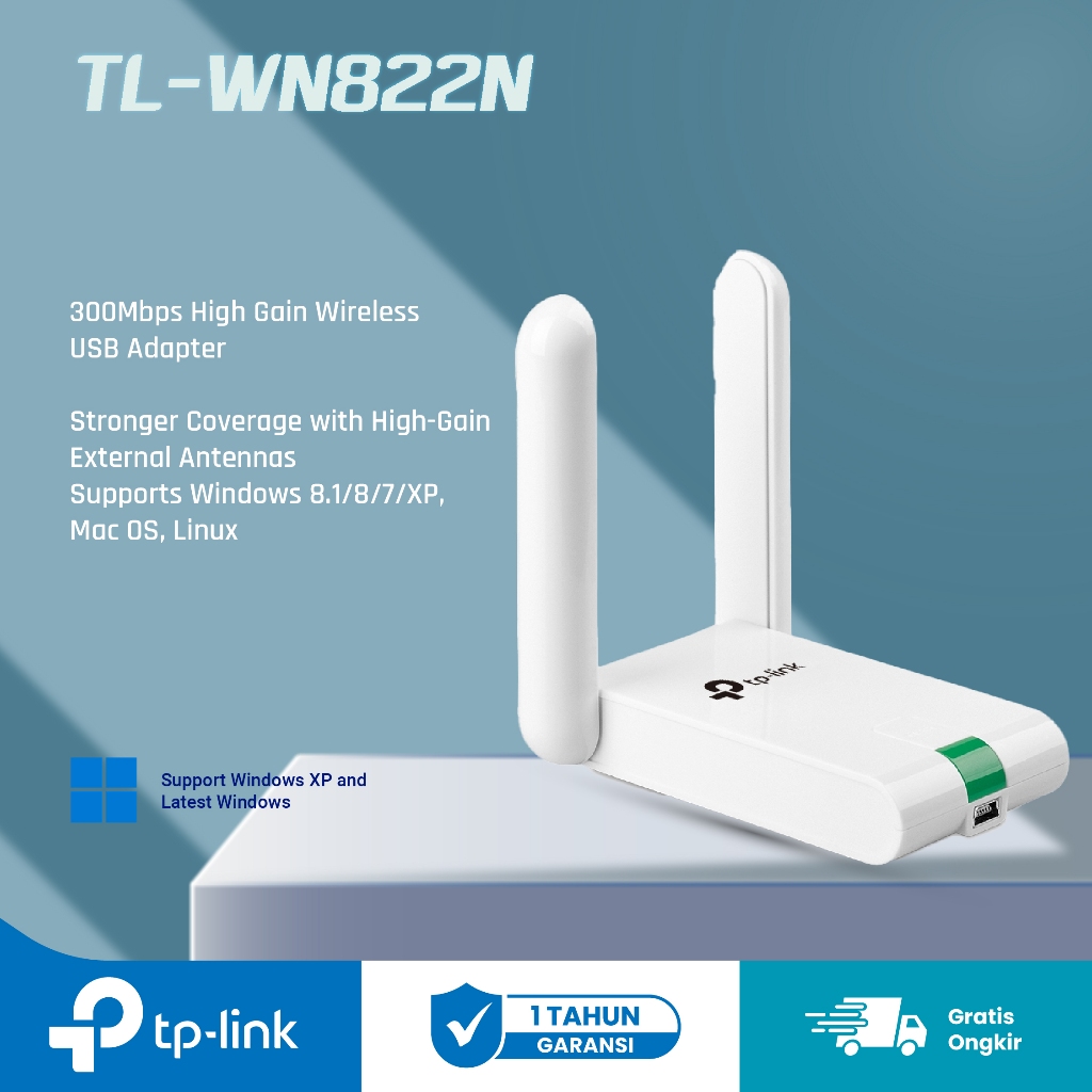 Jual TP-Link TL-WN822N 300Mbps High Gain Wireless USB Adapter | Shopee ...