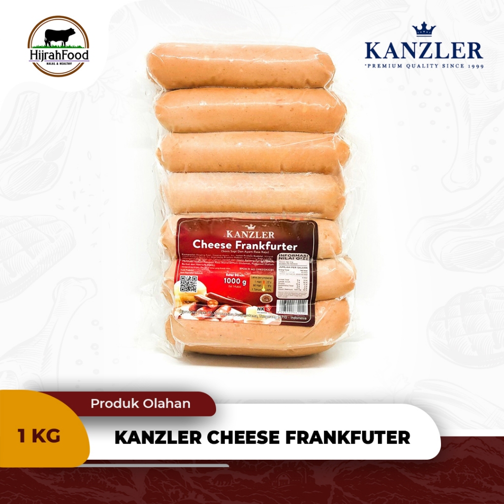 Jual Kanzler Cheese Frankfurter Sosis Sapi Rasa Keju Extra Meaty 1000 ...