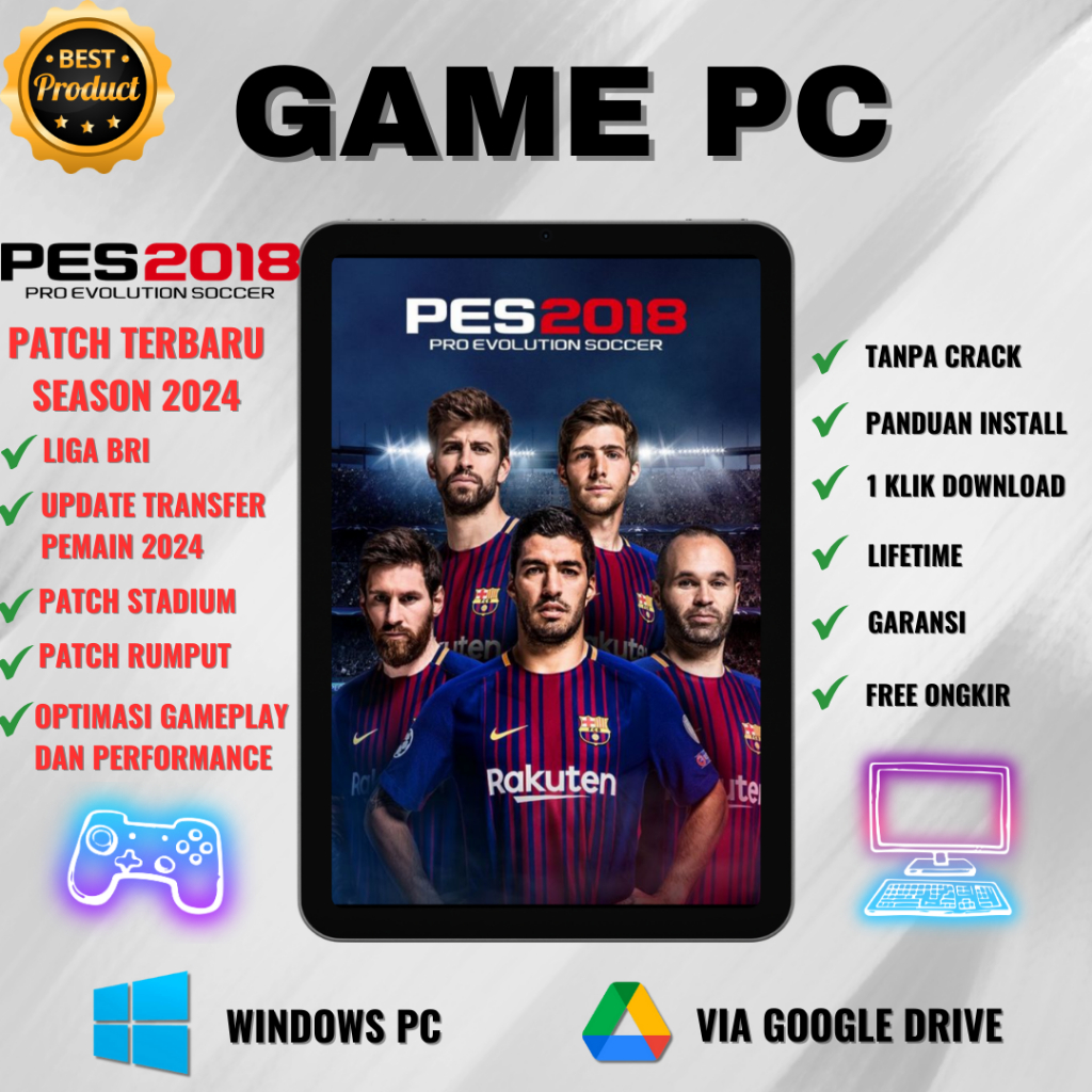 Jual PES 2018 PATCH SEASON 2024 TERBARU GAME PC/LAPTOP | Shopee Indonesia