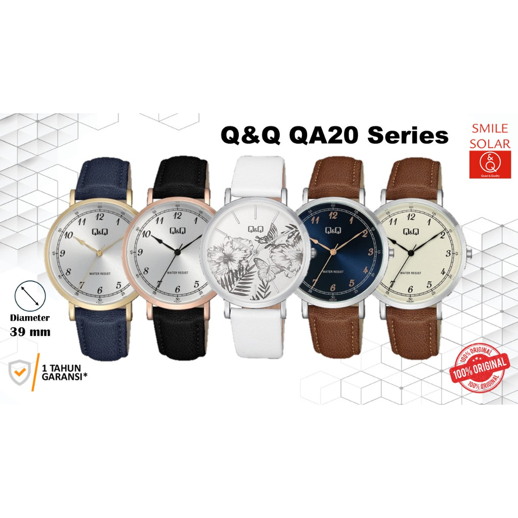 Jual Jam Tangan Wanita Stylist Casual Kulit Leather Analog Original Q&Q QnQ QQ QA20 QA20J Series ...