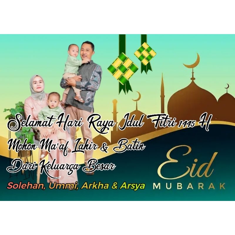 Jual Stiker Ucapan Hari Raya Idul Fitri - Free Custom Foto dan Nama ...