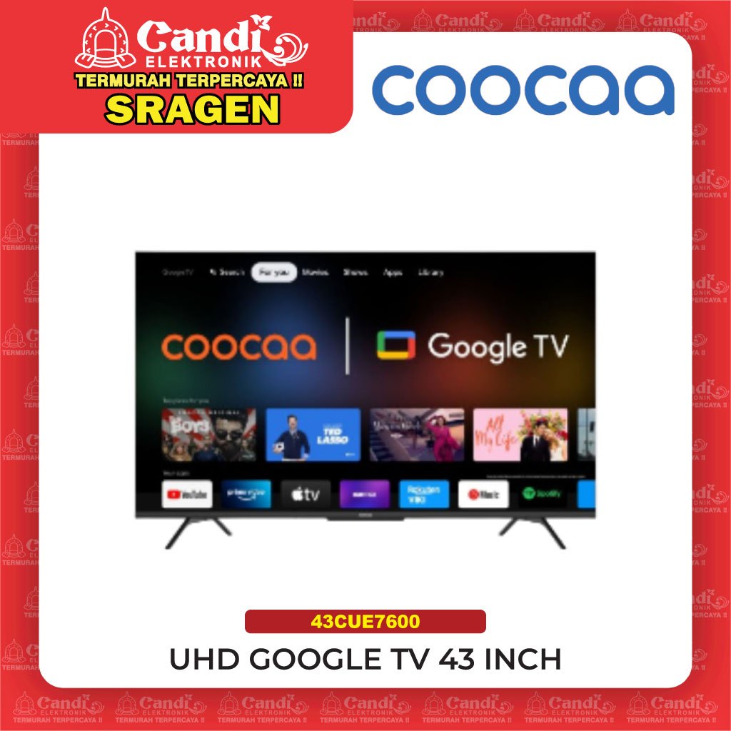 Jual COOCAA Smart Google Tv 43 Inch 4k UHD TV - 43CUE7600 | Shopee ...