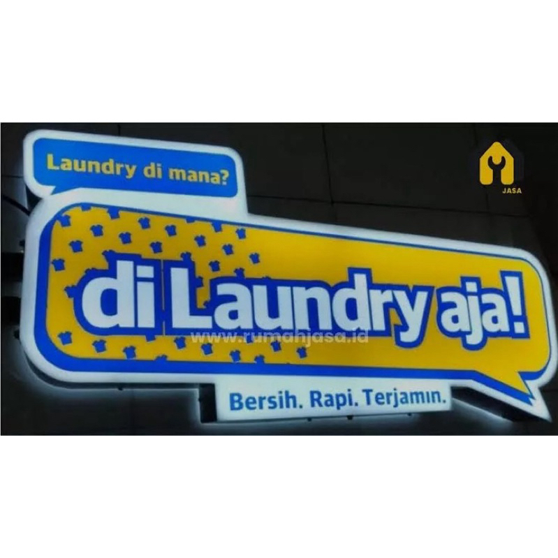 Jual NEON BOX CUSTOM BENTUK LAUNDRY 2 SISI UKURAN 120 x 60 INCLUDE ...