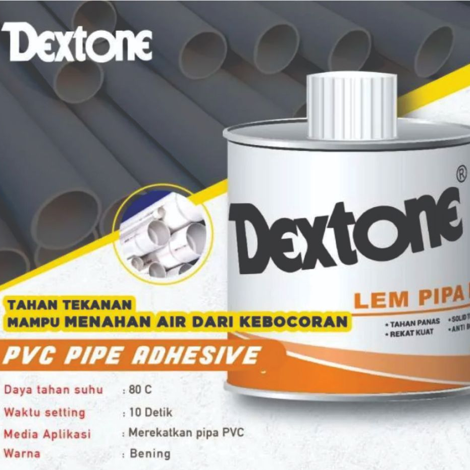 Jual LEM PIPA PVC KALENG DEXTONE 100gr | LEM PRALON / PARALON 100 Gram ...