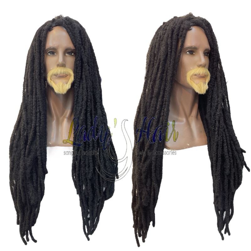 Jual wig rambut palsu gimbal full dreadlock bahan kanekalon | Shopee ...