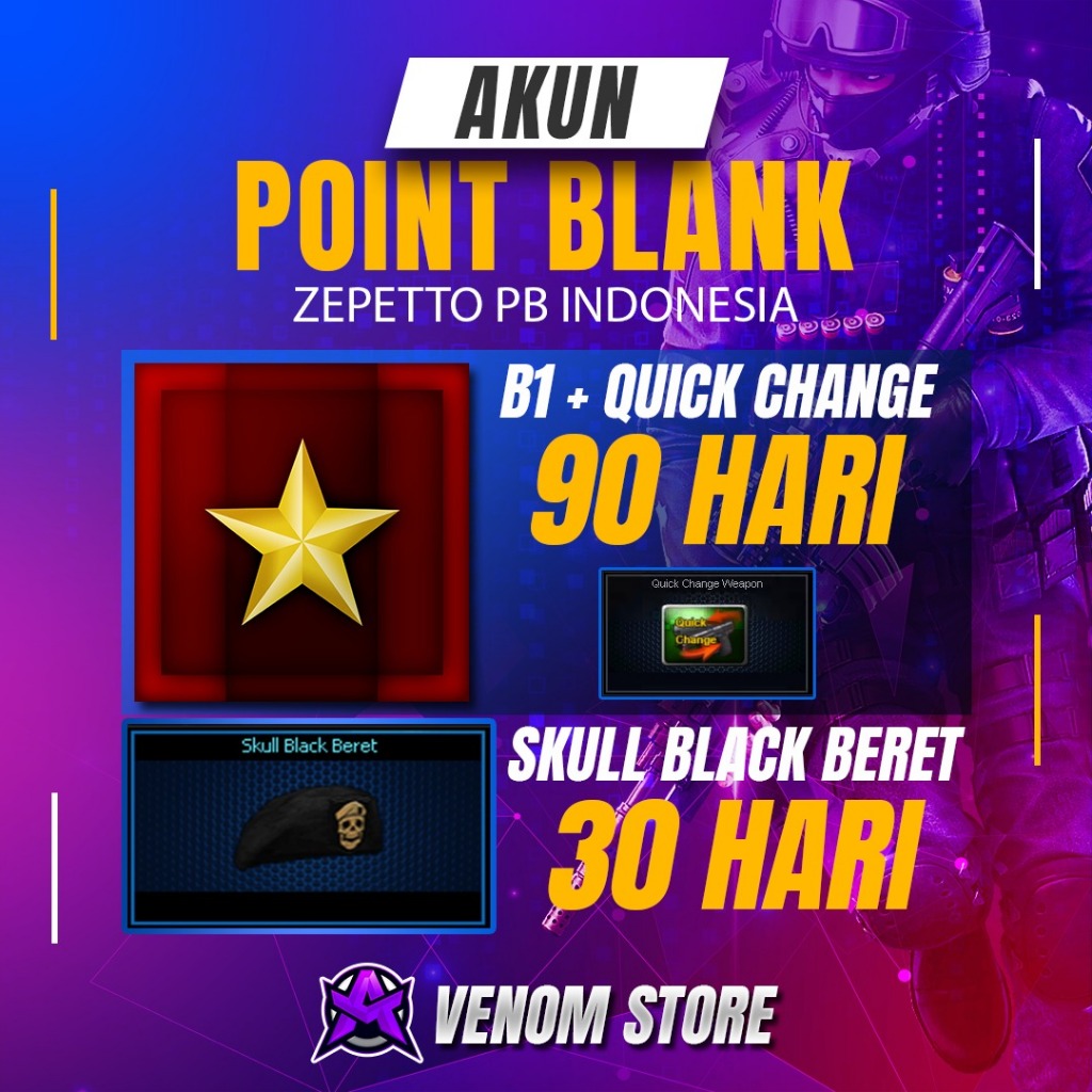 Jual CHAR POINT BLANK / AKUN PB BRIGADIR QC 90 HARI + BERETSKULL 30 ...
