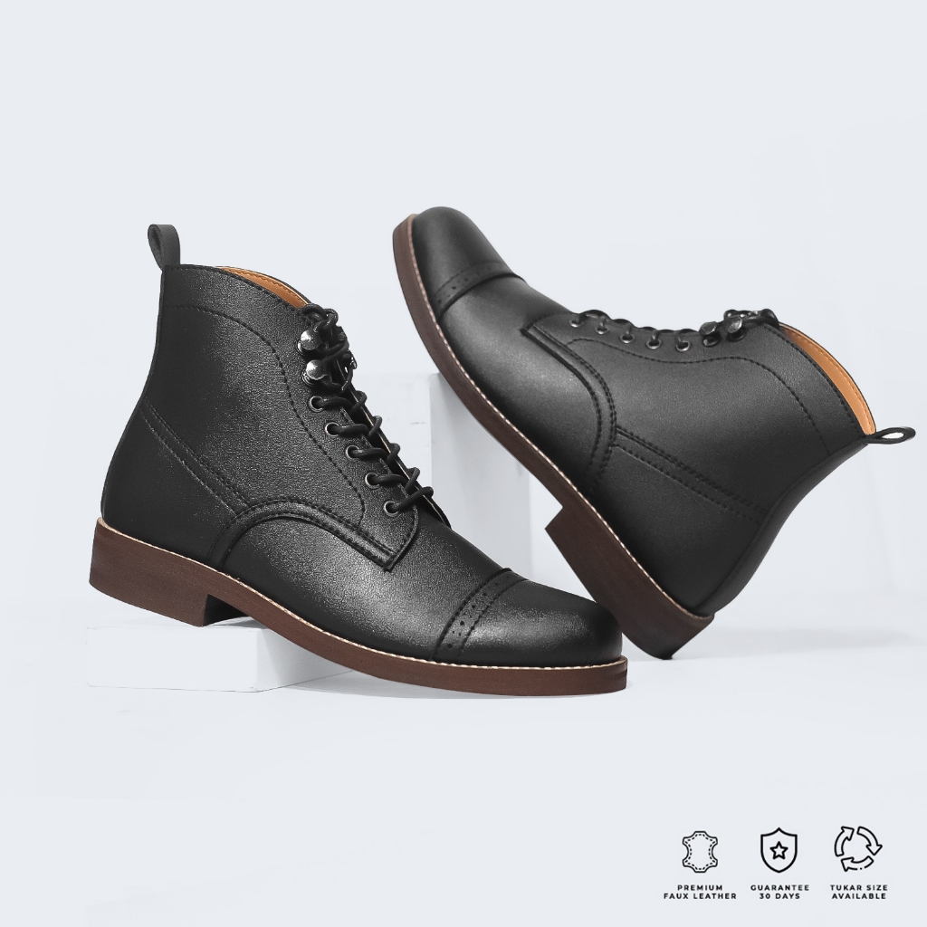 Jual Sepatu Boots Pria Kerja Sanada Hades Hitam - Brygan Craftmanship ...