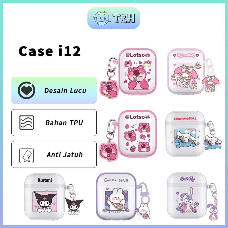 Jual (COD) Case i12 （Casing aja）TWS Silicone Kartun Pelindung Earphone ...