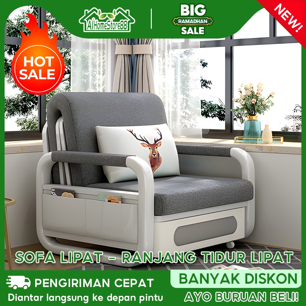 Jual Sofabed Multifungsi Terbaru Minimalis / Sofa Ranjang Lipat Kuat ...