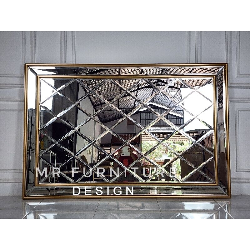 Jual Cermin dinding gold bevel doble frame | Shopee Indonesia