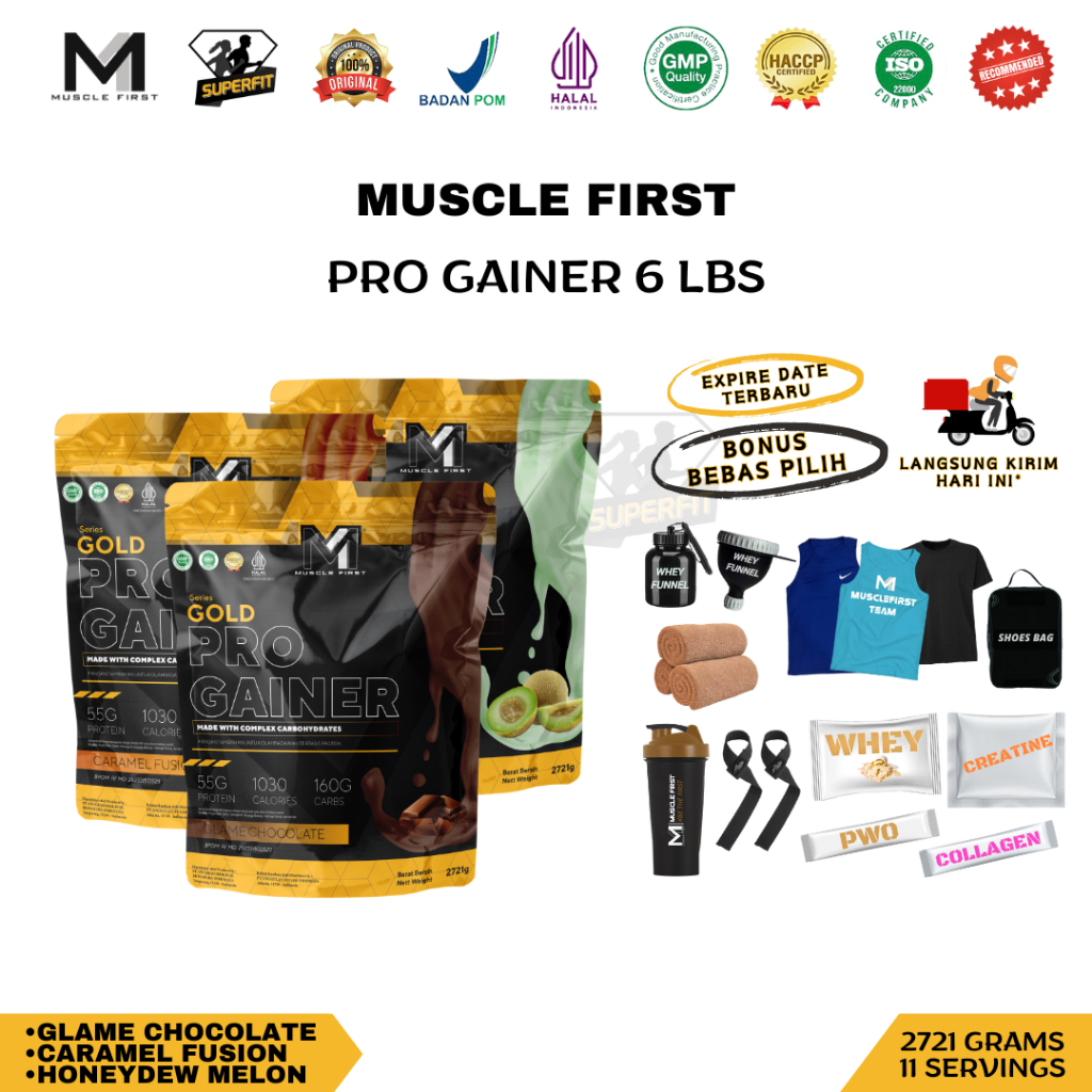 Jual M1 Muscle First Pro Gold Gainer 6 LBS -M1 | HALAL & BPOM | Mass ...