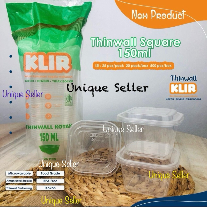 Jual [Isi25] Thinwal Square 120ml 150ml & Rectangle 200 ml KLIR ...