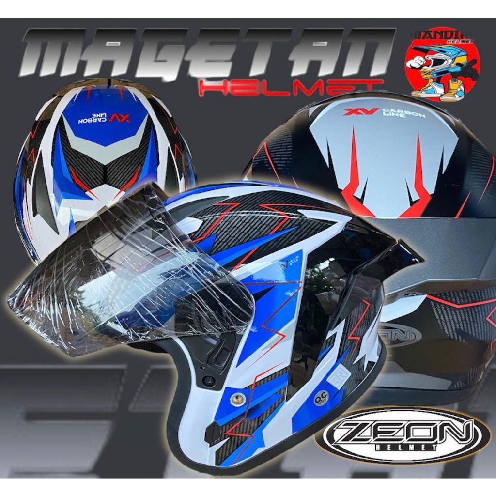 Jual HELM RR15 ZEON HALF FACE DEWASA MOTIF PAKET GANTENG SPOILER ...