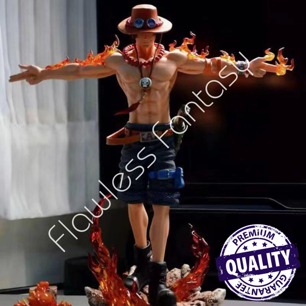 Jual One Piece Portgas D Ace Fire Gun Battle Walking Pose Anime Statue ...