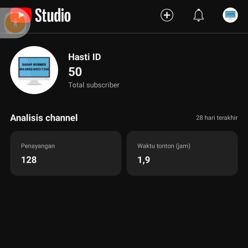 Jual JUAL AKUN YOUTUBE 30 - 100 SUBSCRIBER MURAH TERLARIS | Shopee ...