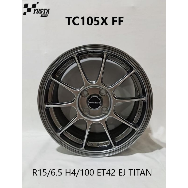 Jual velg tc105x ring 15 lebar 6.5 et42 pcd 4x100 hyper black | Shopee Indonesia