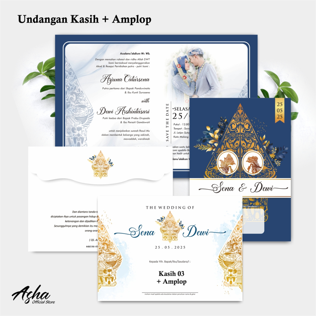 Jual SAMPLE UNDANGAN NIKAH ASHA - SAMPLE CETAK UNDANGAN PERNIKAHAN ...