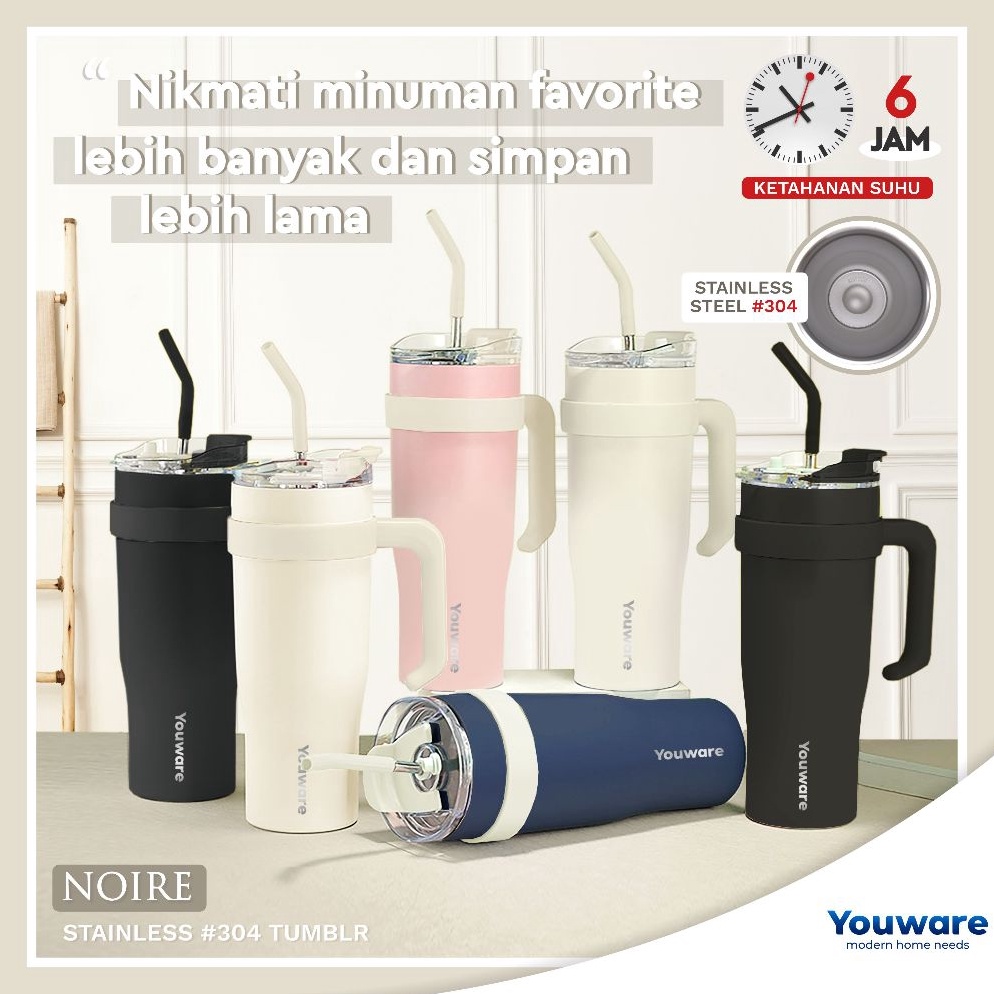 Jual Promo besar Youware Noire Stainless Tumbler 12 ml Hot and Cold BPA FREE Botol Minum tumbler ...