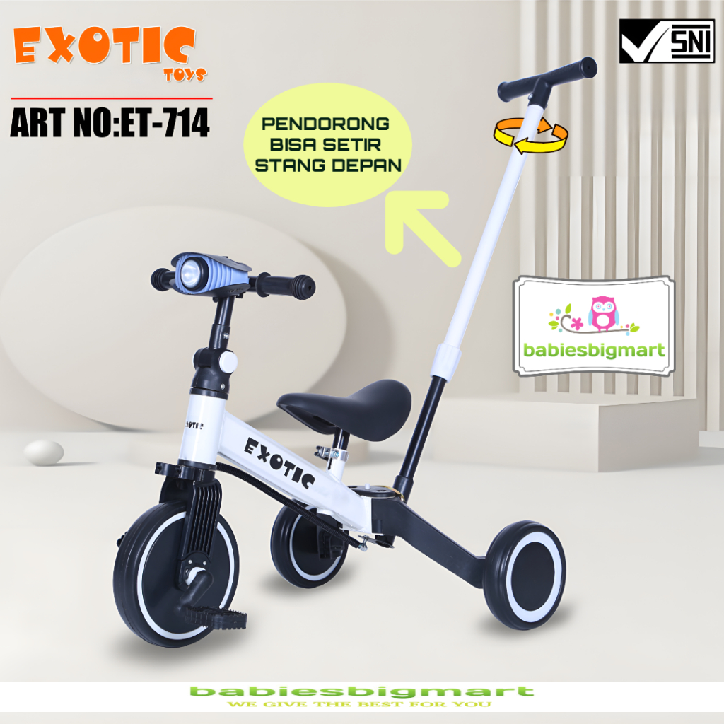 Jual BALANCE BIKE EXOTIC ET 709 -7 ET 714 NUWA T32 DORONGAN ATUR BELOK STIR 6 IN 1 SEPEDA ANAK ...