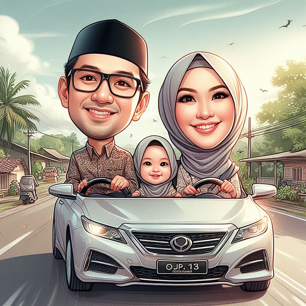 Jual Edit Foto Karikatur Naik Mobil - Unik & Proses Cepat | Shopee ...