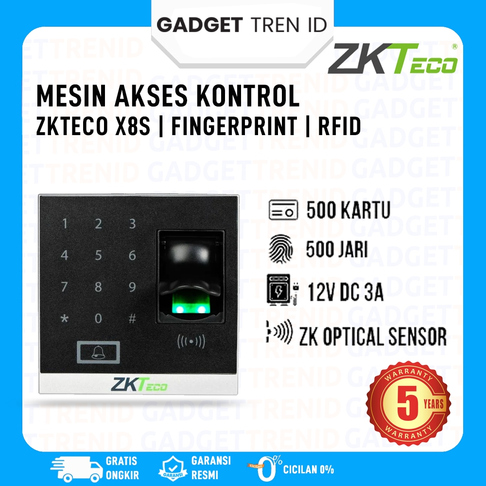 Jual Mesin Access Door ZKTeco X8S | Mesin Akses Kontrol Sidik Jari | Bisa Kartu RFID Bergaransi ...
