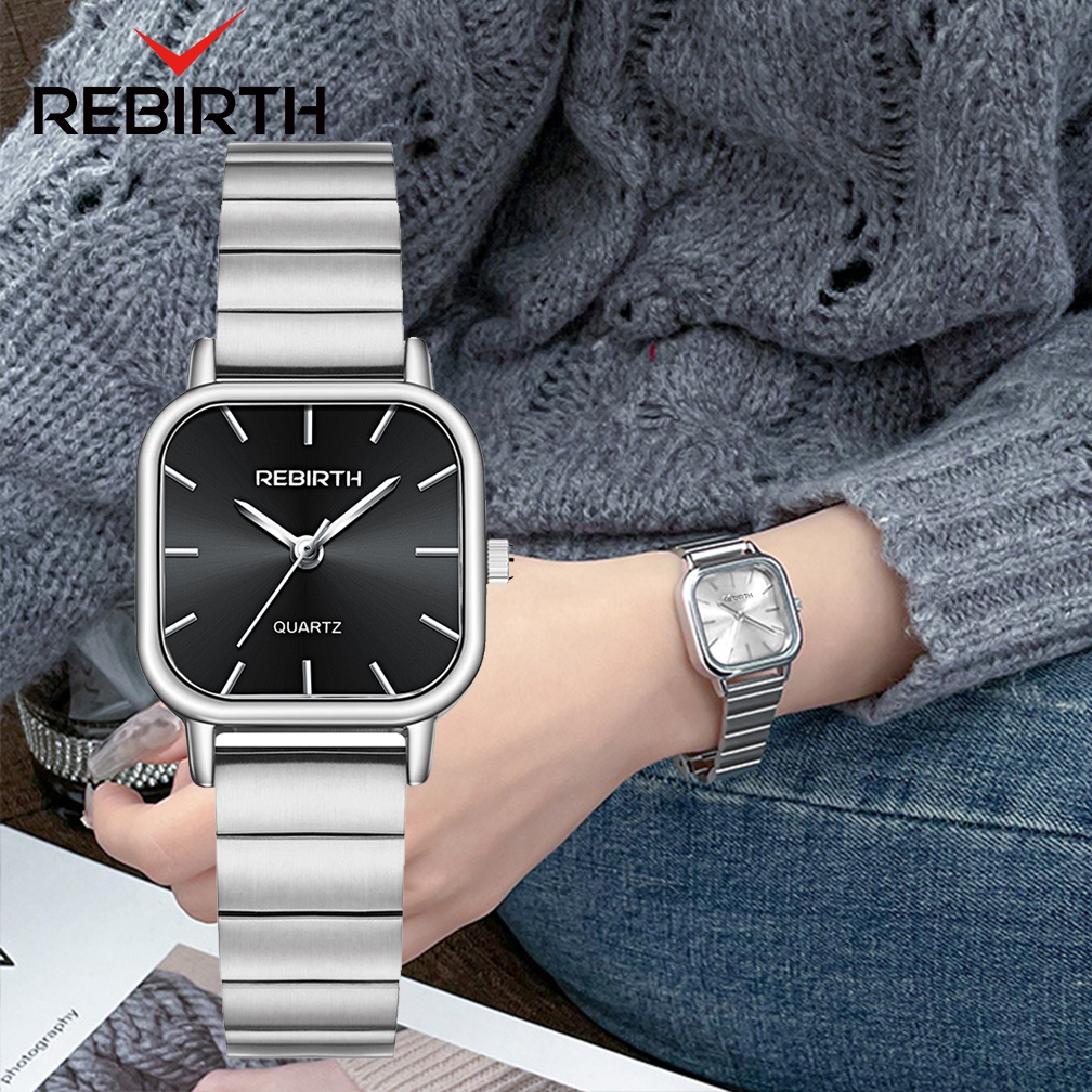 Jual REBIRTH Jam Tangan Wanita Anti Air Original Kasual Tali Stainless ...