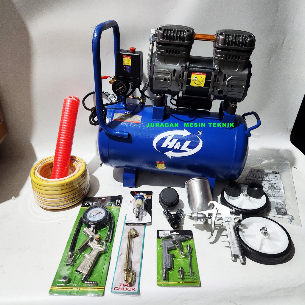 Jual Mesin Kompresor Silent H&L 1 HP 24 liter | Shopee Indonesia