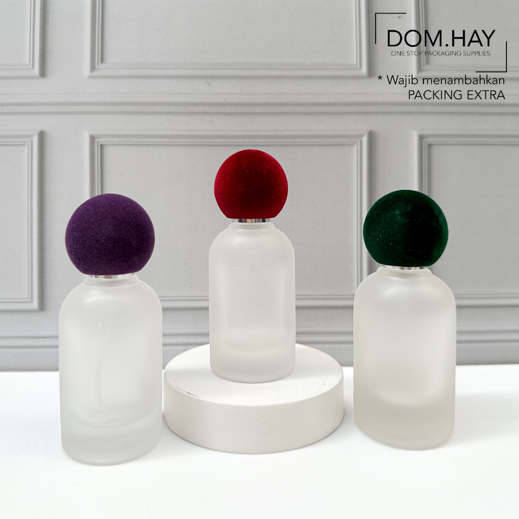 Jual 30ml Botol Parfum Frosted Bola Velvet Drat LBC Botol Kaca Parfume ...