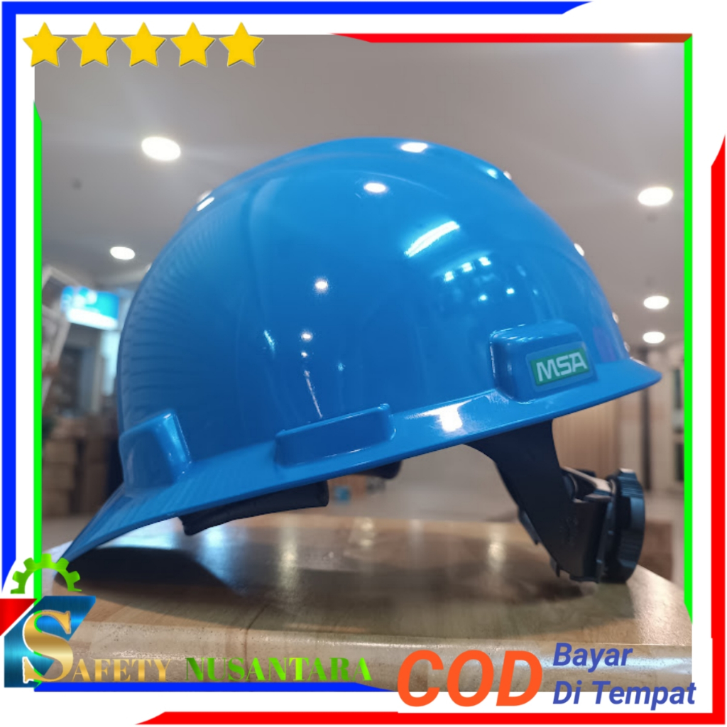 Jual Helm Safety MSA V-gard Lokal Fastrak SNI Biru - Helmet Proyek MSA ...
