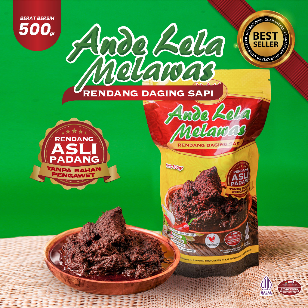 Jual [ 500 Gr ] Rendang Daging Sapi Asli Padang "Ande Lela Melawas ...