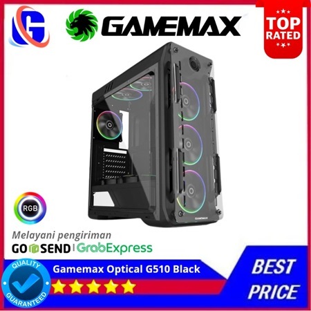 Jual PC Casing Gamemax Optical G510 Black + 4x Fan ARGB + Controller ...