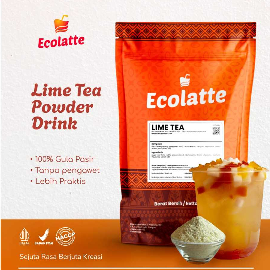 Jual ECOLATTE LIME TEA POWDER DRINK 1KG USAHA MINUMAN UMKM | Shopee ...