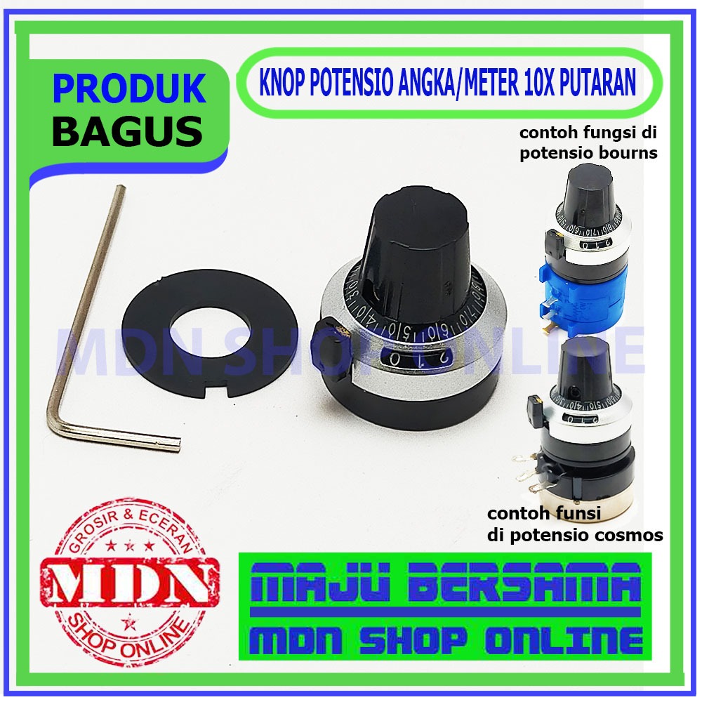 Jual Knop kenop potensio angka meter 10x putaran bourns cosmos | Shopee ...