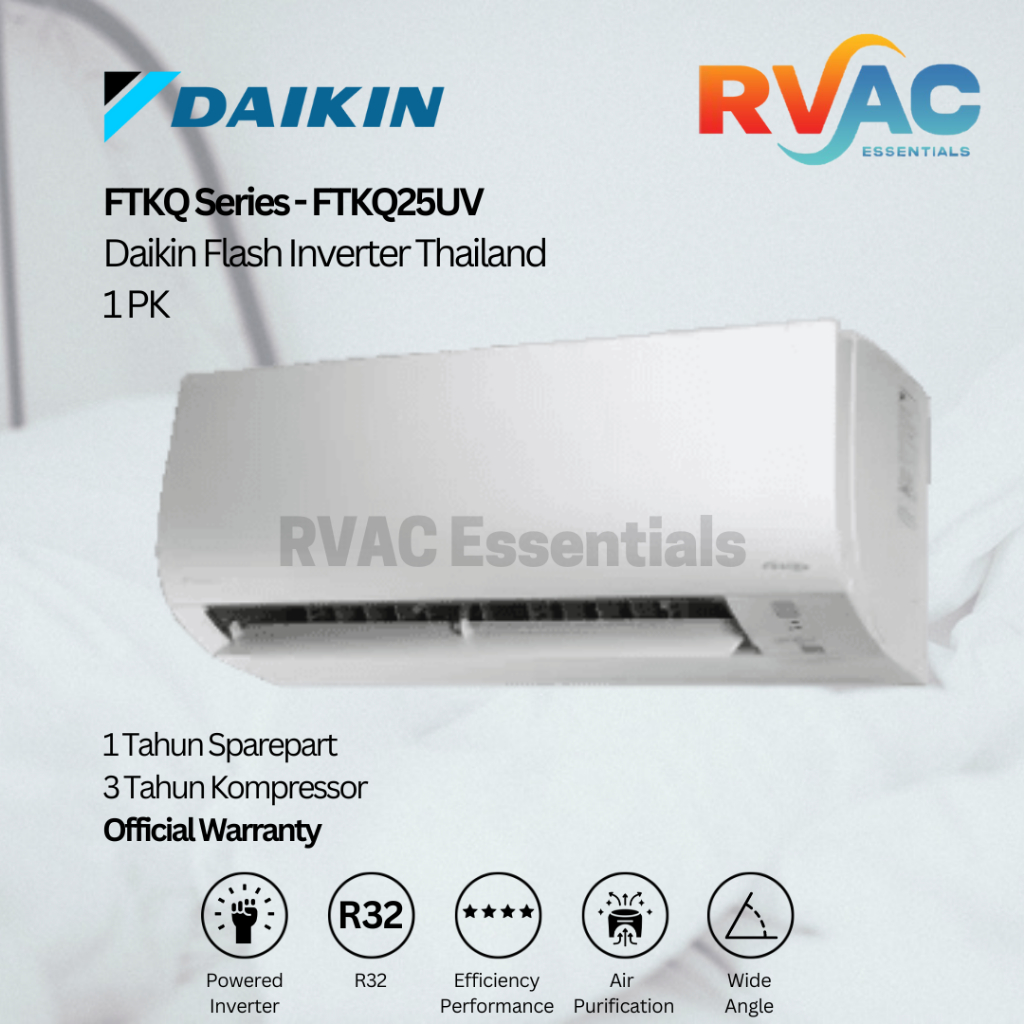 Jual AC DAIKIN INVERTER 1 PK FTKQ25 Thailand | Shopee Indonesia