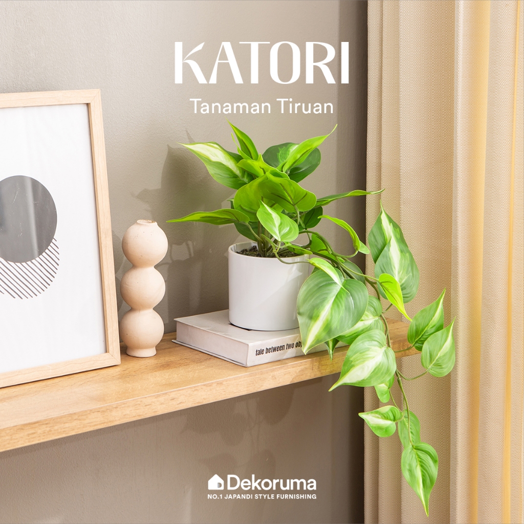 Jual Dekoruma KATORI Tanaman Tiruan Scrindapus dalam Pot Putih | Shopee ...
