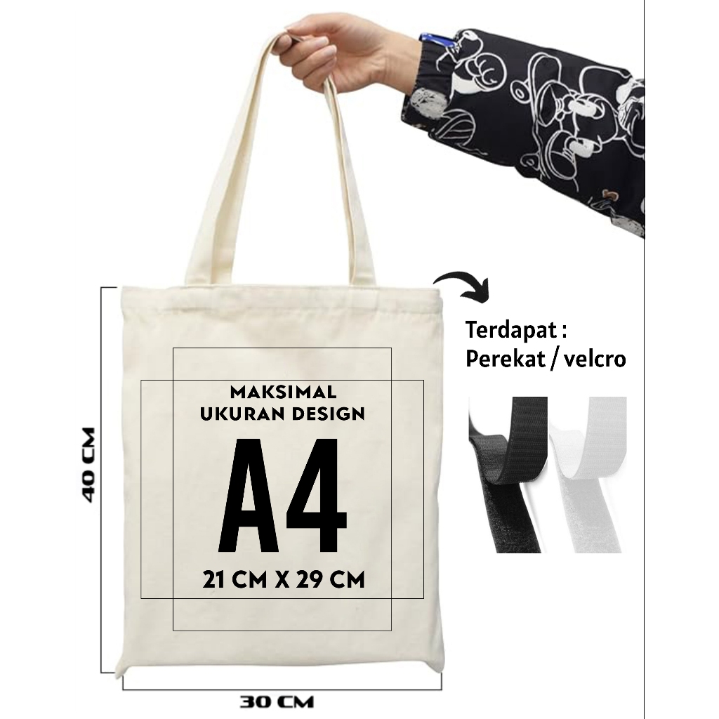 Jual Tas Tote Bag Tas Totebag Custom Sablon Satuan Full Colour Design ...