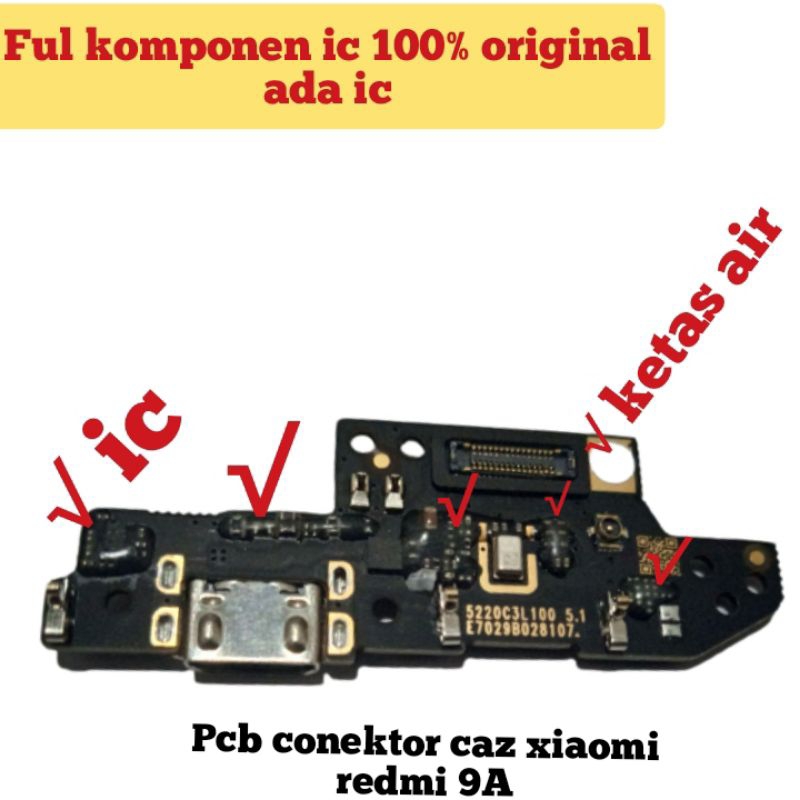 Jual fleksibel conektor papan redmi 9A full komponen ic caz PCB xiaomi redmi 9A original 100% ...