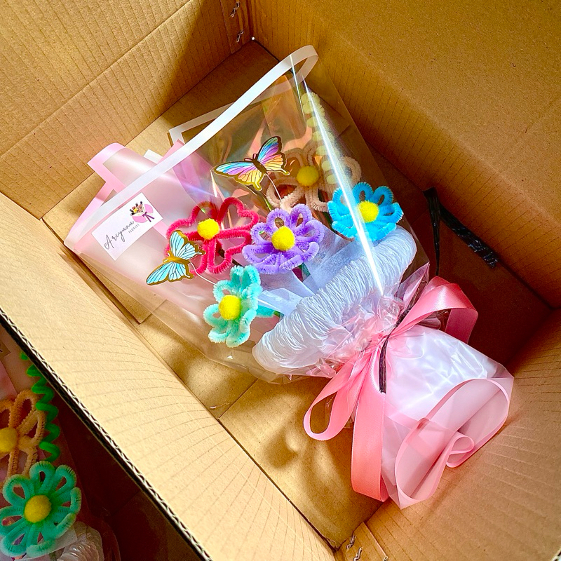Jual (READY STOK) ROUND BOUQUET PIPE CLEANER FLOWERS || Buket bunga ...