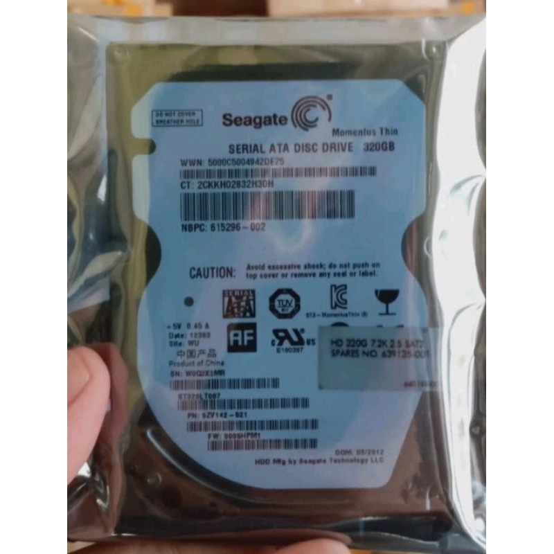 Jual Hardisk laptop Seagate 320 GB slim 7200 Rpm 2,5 inchi SATA | Shopee Indonesia