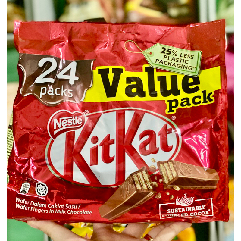 Jual NESTLE KITKAT KIT KAT ISI 24 VALUE PACK WAFER COKLAT SUSU MALAYSIA ...