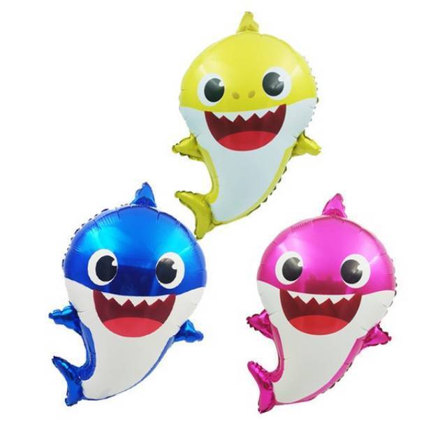 Jual Balon foil baby shark / balin plastik karaktee kartu baby shark ...