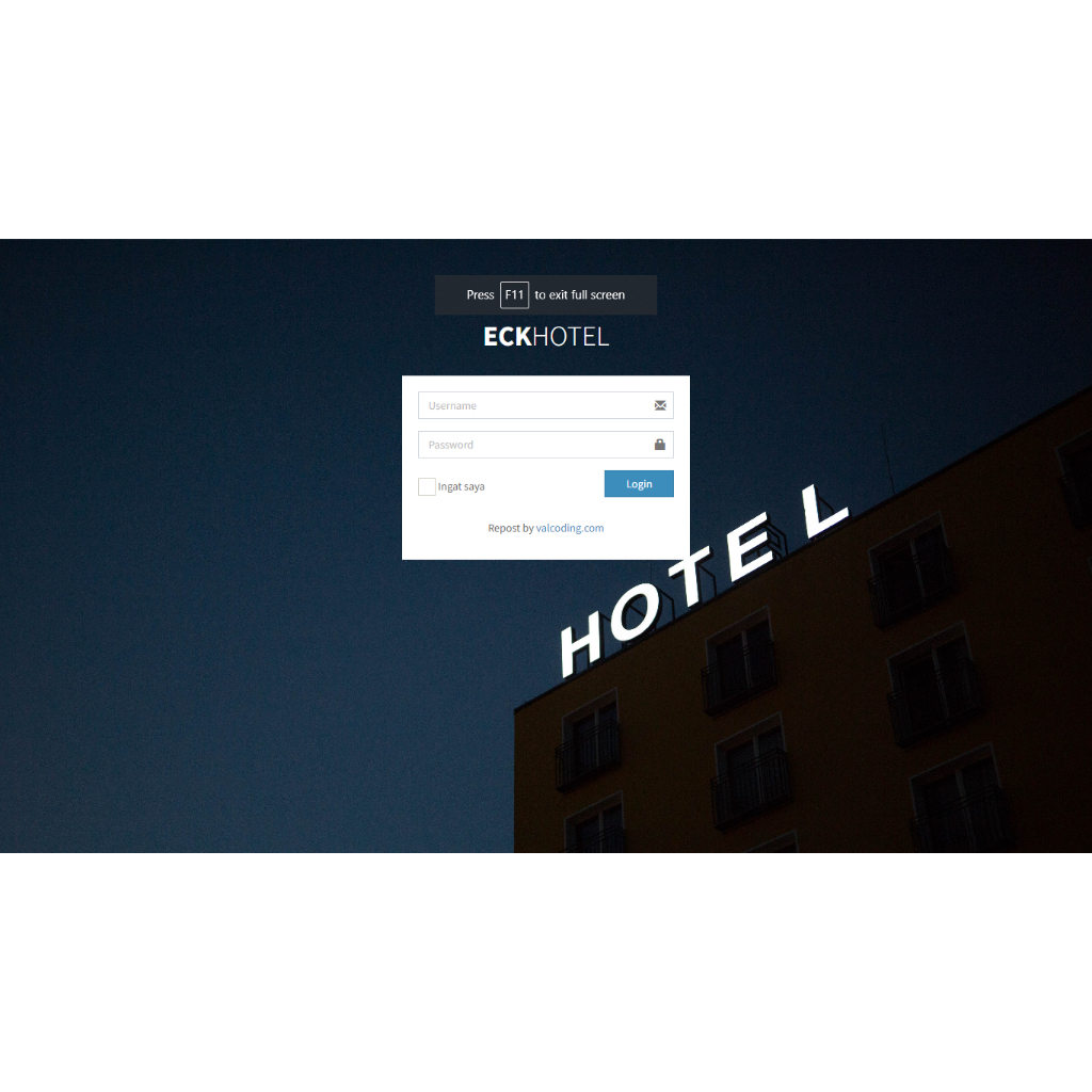 Jual Aplikasi Sistem Informasi Managemen Hotel Berbasis Web (PHP Native ...