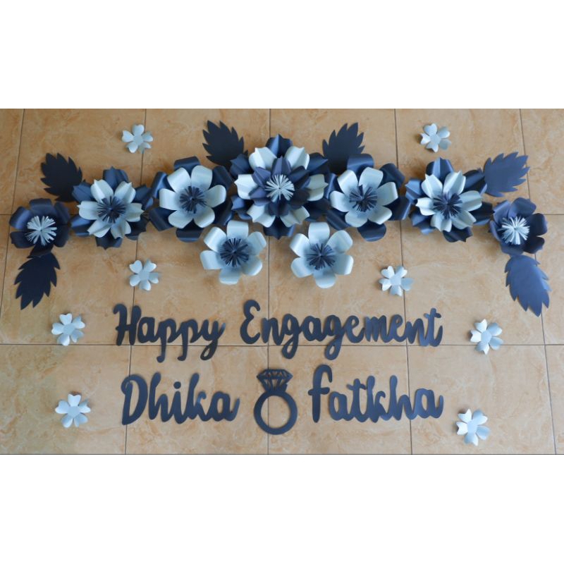 Jual ready Paper flower dekorasi bunga kertas backdrop lamaran dekorasi ...