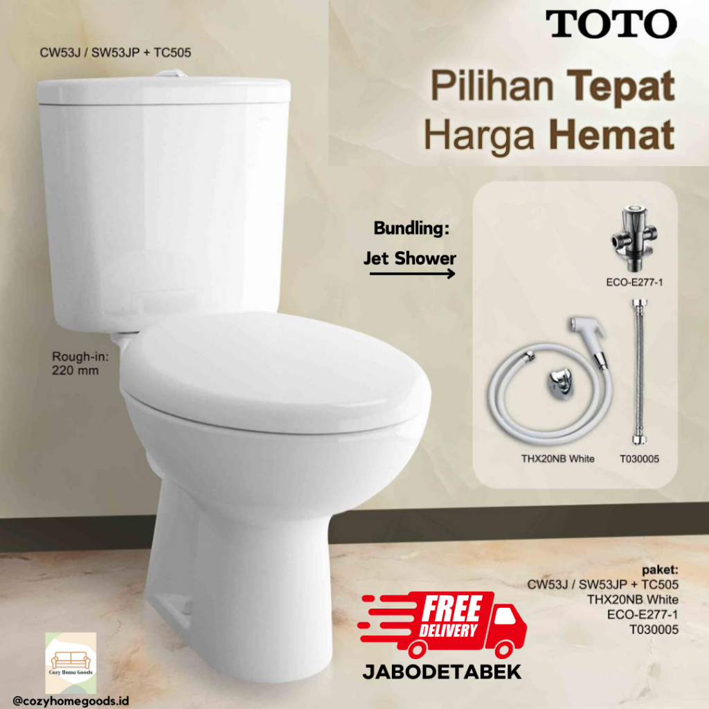 Jual CLOSET DUDUK TOTO CW 53J / KLOSET DUDUK TOTO CW 53J / JABODETABEK ...