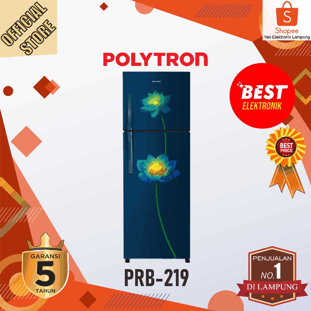 Jual Kulkas POLYTRON PRB 219 Kulkas 2 Pintu Metallic 210 liter Low Watt ...