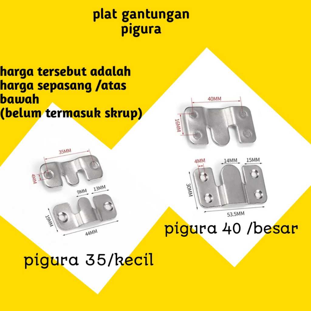 Jual Plat Bracket E PUTIH, Bracket Ambalan Gantung Pigura, Gantung ...