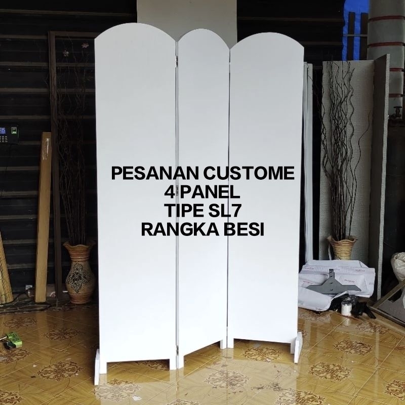 Jual sekat ruangan melengkung tipe SL7 4 panel rangka besi | Shopee ...